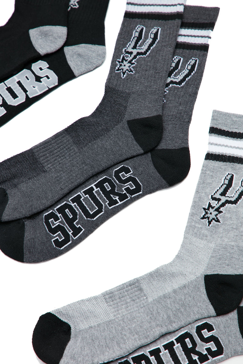 Spurs Athletic Crew Socks 3 Pack - Grey/combo | Fashion Nova, Mens ...