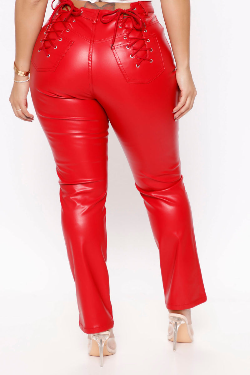 U Remind Me Faux Leather Pant 29 - Red | Fashion Nova, Pants | Fashion Nova