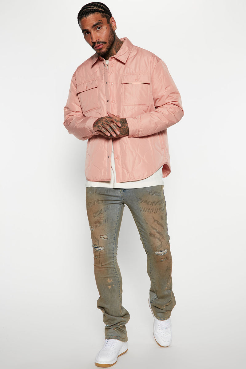 Quilted Nylon Shacket - Pink | Fashion Nova, Mens Jackets | Fashion Nova