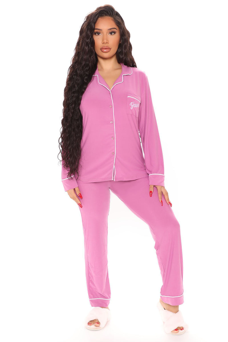 Yawn PJ Pant Set - Magenta | Fashion Nova, Lingerie & Sleepwear ...