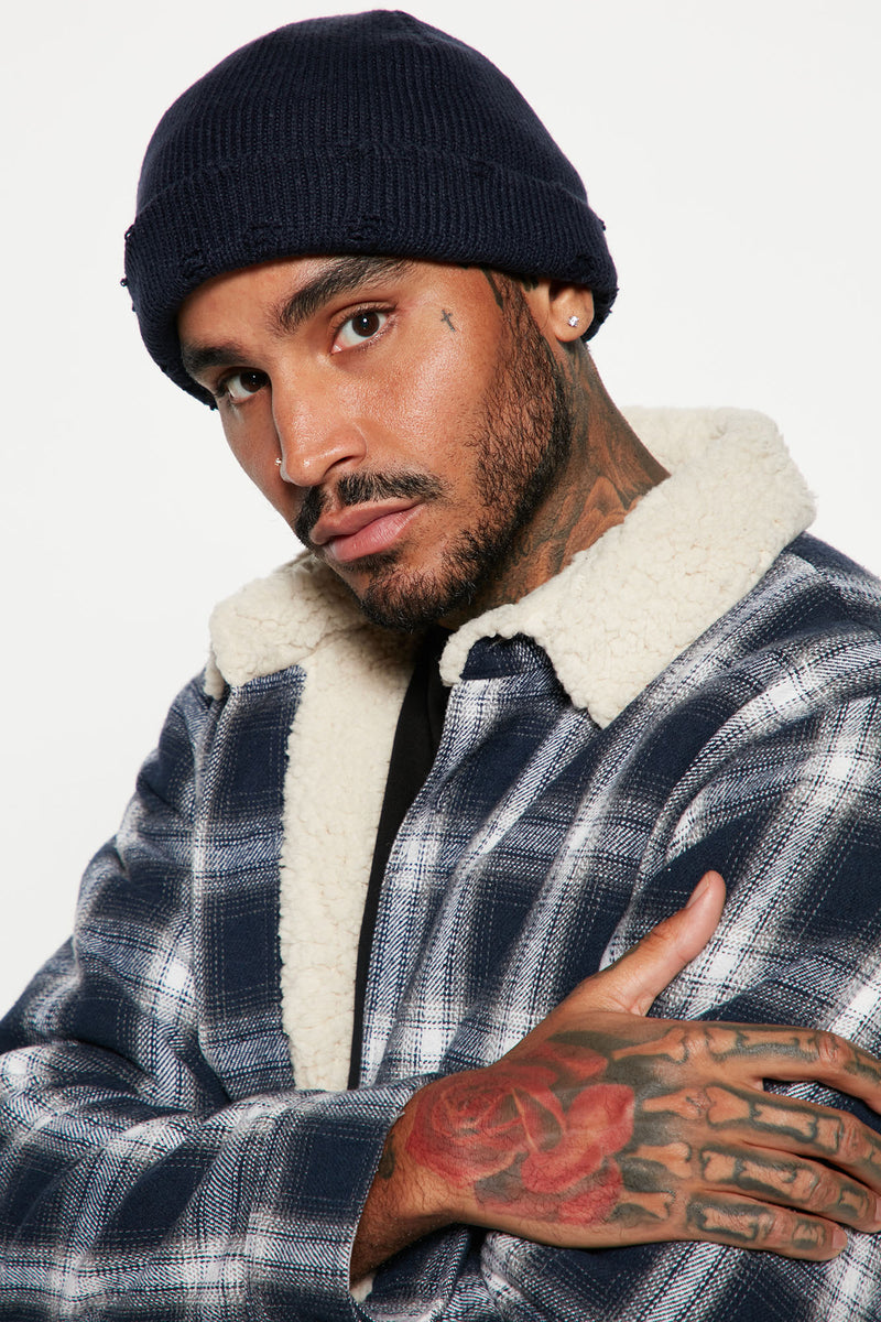 Distressed Beanie - Navy | Fashion Nova, Mens Accessories | Fashion Nova