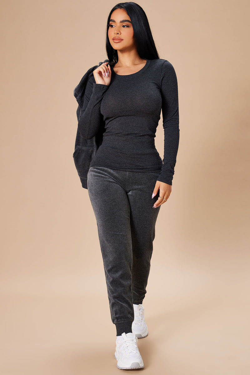 Sabrina Long Sleeve Tee - Charcoal | Fashion Nova, Basic Tops ...