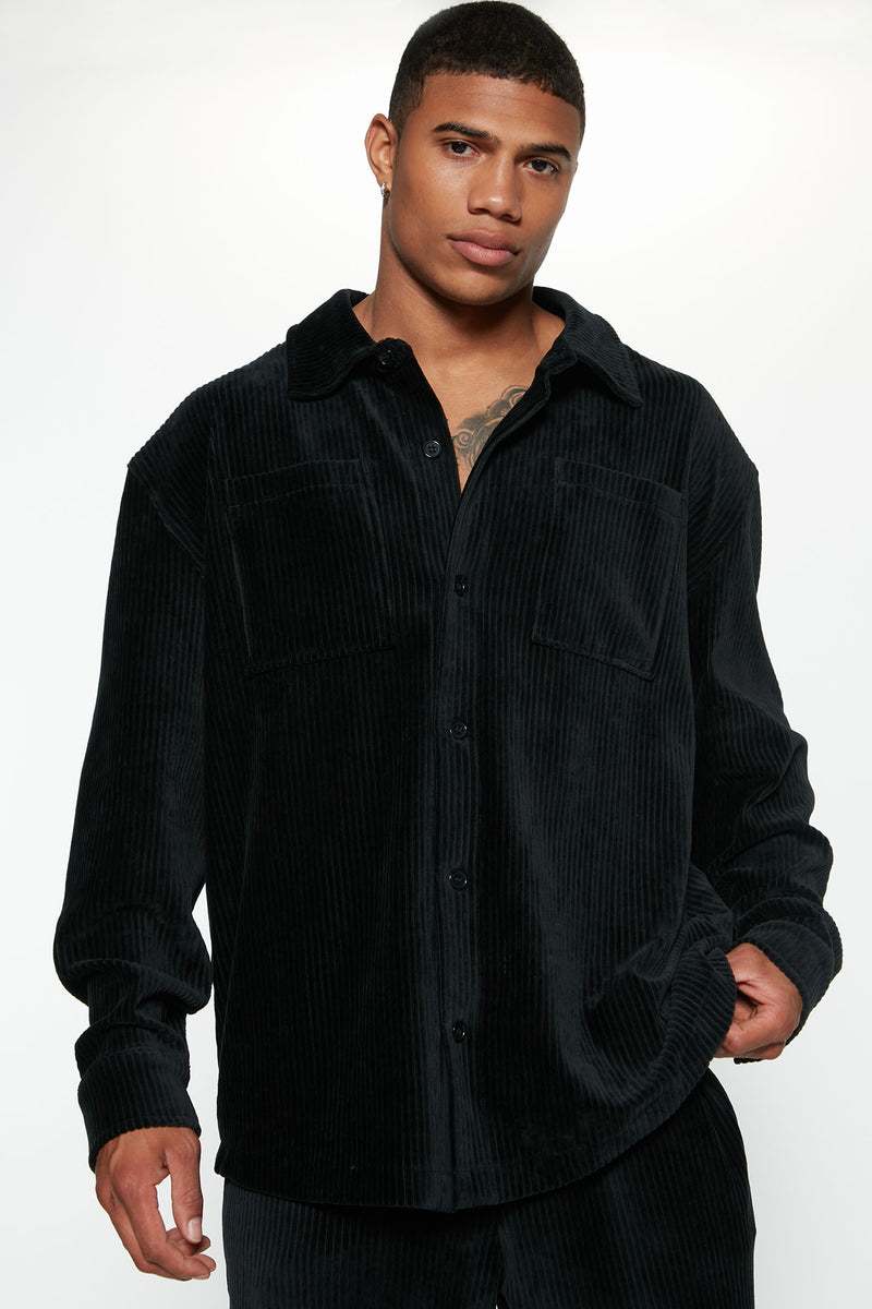 Luxury Knit Ribbed Shirt - Black | Fashion Nova, Mens Shirts | Fashion Nova