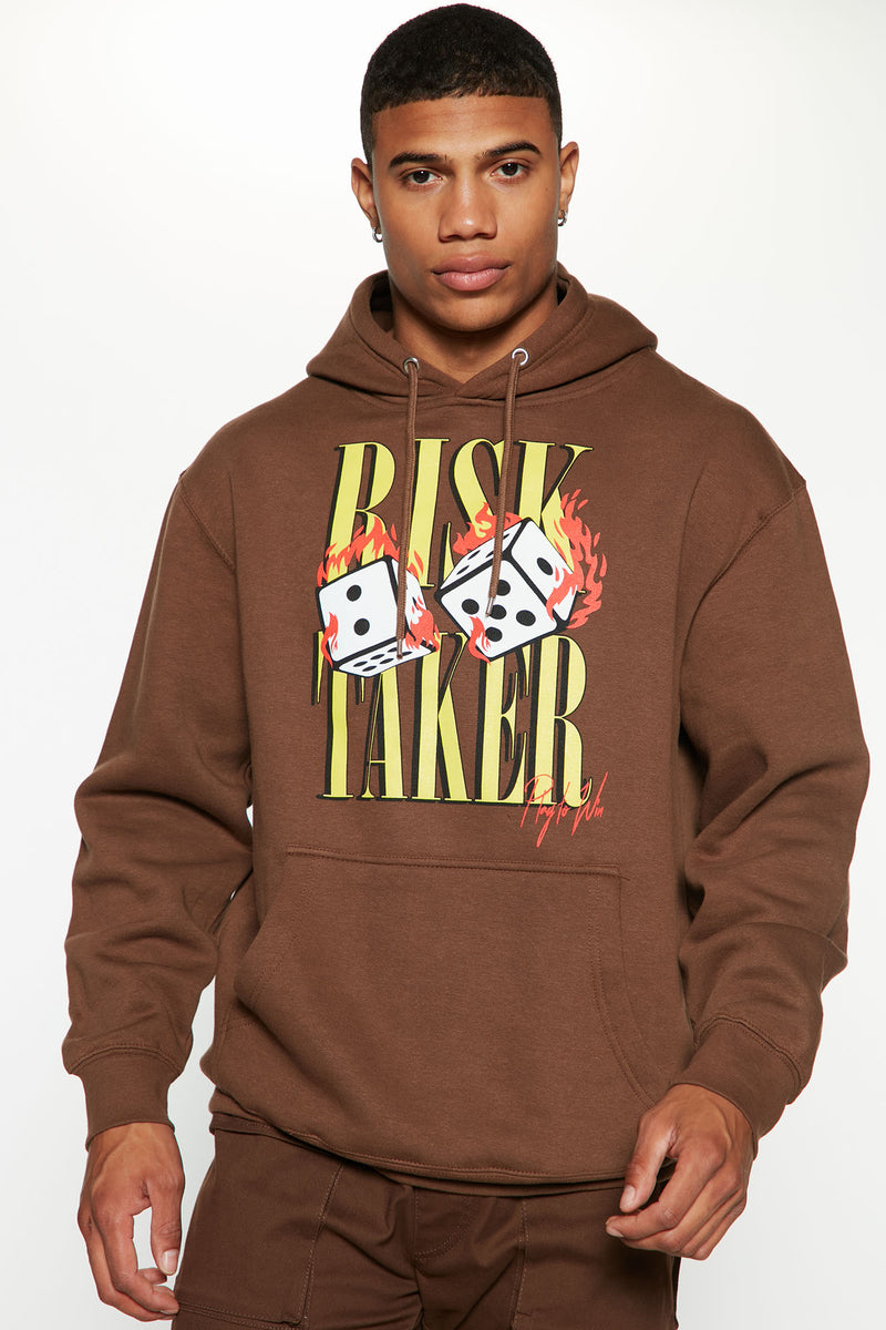 Risk Taker Hoodie - Brown | Fashion Nova, Mens Graphic Tees | Fashion Nova