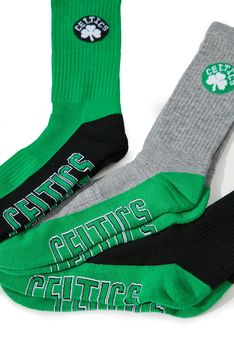 Celtics Classic Crew Socks 3 Pack - Green/combo | Fashion Nova, Mens ...