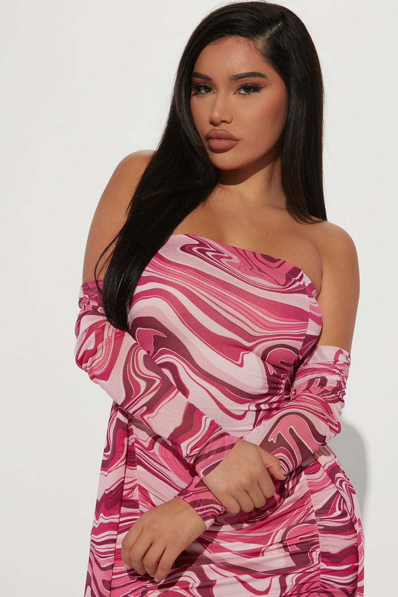 Hazel Mini Dress Set - Pink/combo | Fashion Nova, Dresses | Fashion Nova
