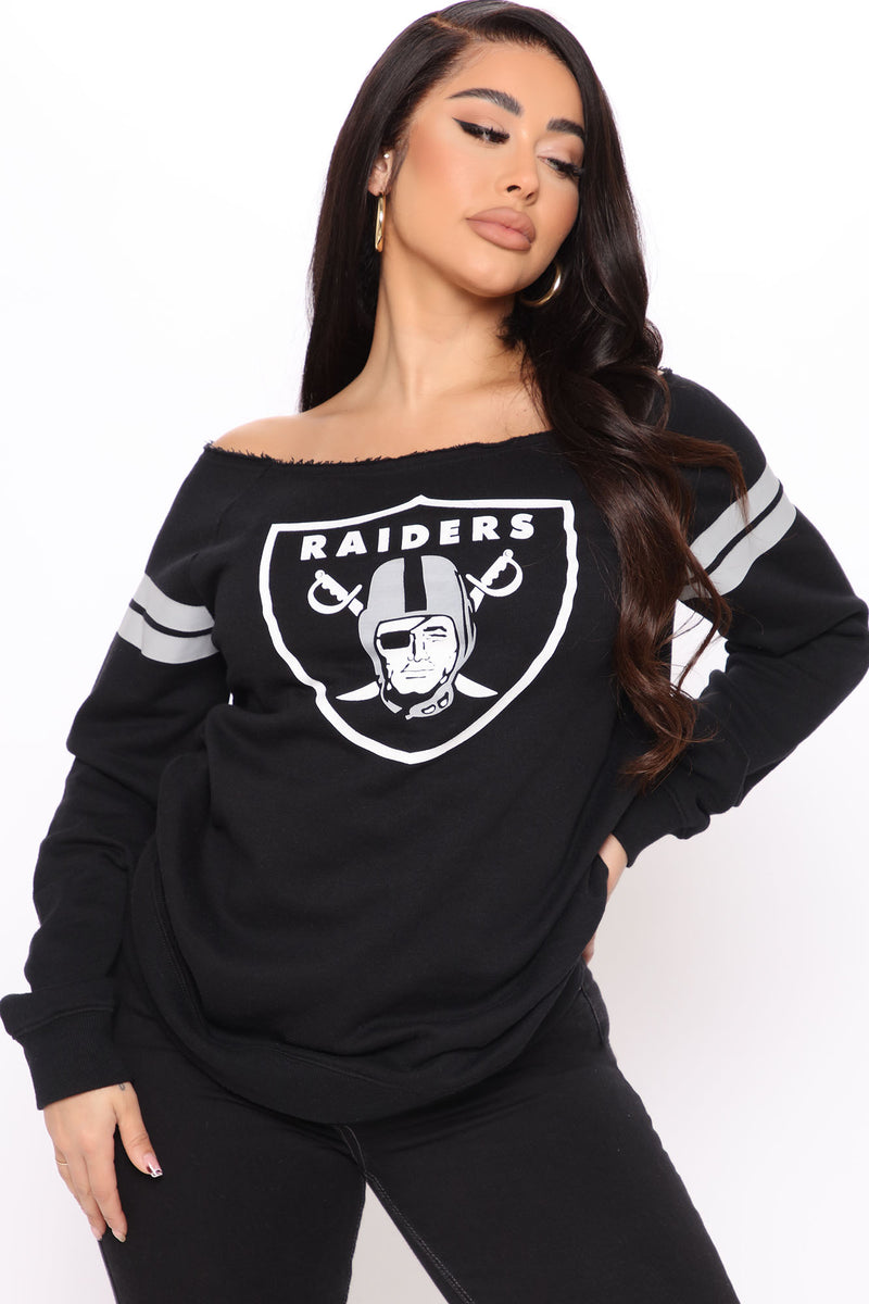 NFL Offensive Tackle Raiders Off Shoulder Sweatshirt - Black | Fashion ...