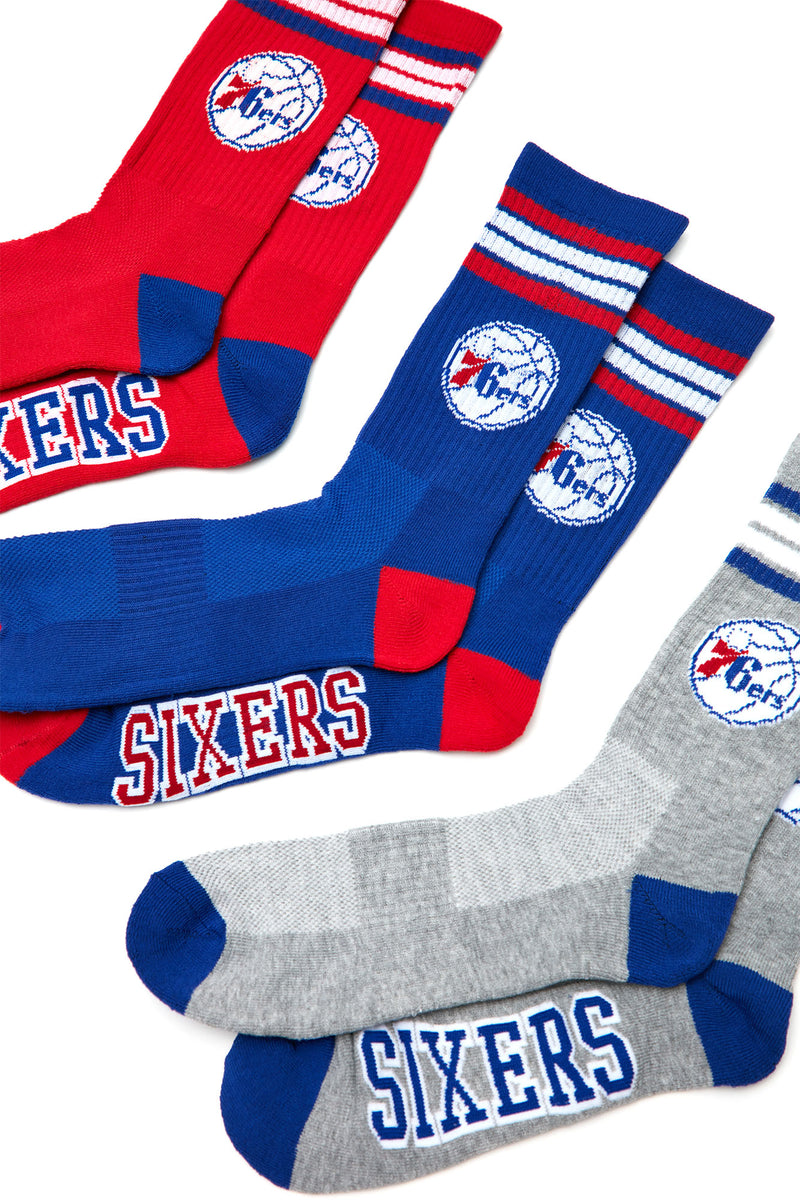 76ERS Athletic Crew Socks 3 Pack - Blue/combo | Fashion Nova, Mens ...