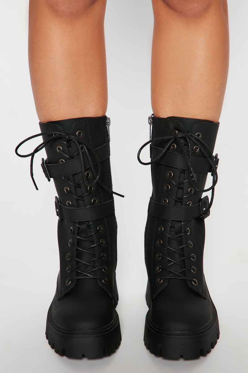 Thalia Combat Boots - Black | Fashion Nova, Shoes | Fashion Nova