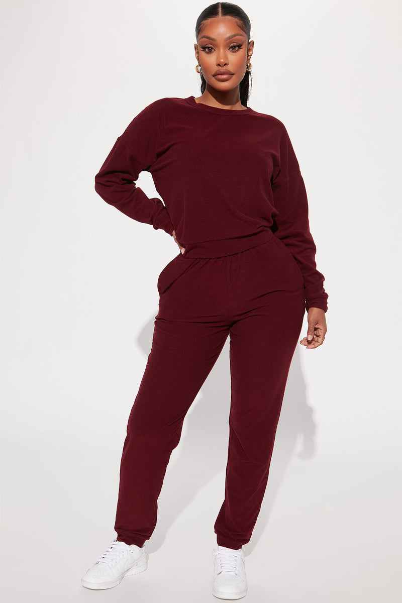 Always Low Key Jogger Set - Wine | Fashion Nova, Matching Sets ...