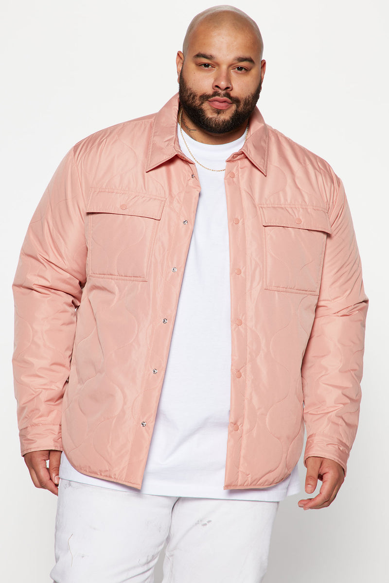 Quilted Nylon Shacket - Pink | Fashion Nova, Mens Jackets | Fashion Nova