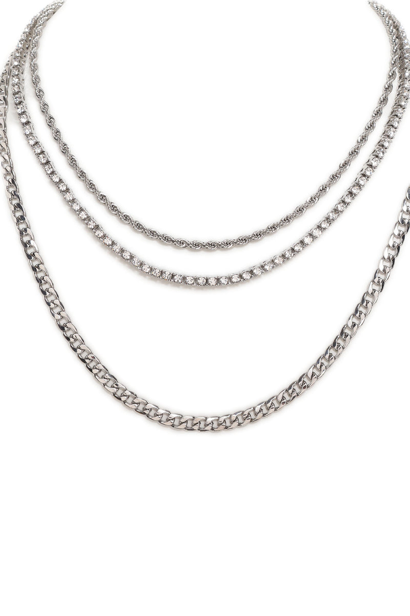 Bundle Three Way Chain Set - Silver | Fashion Nova, Mens Jewelry ...