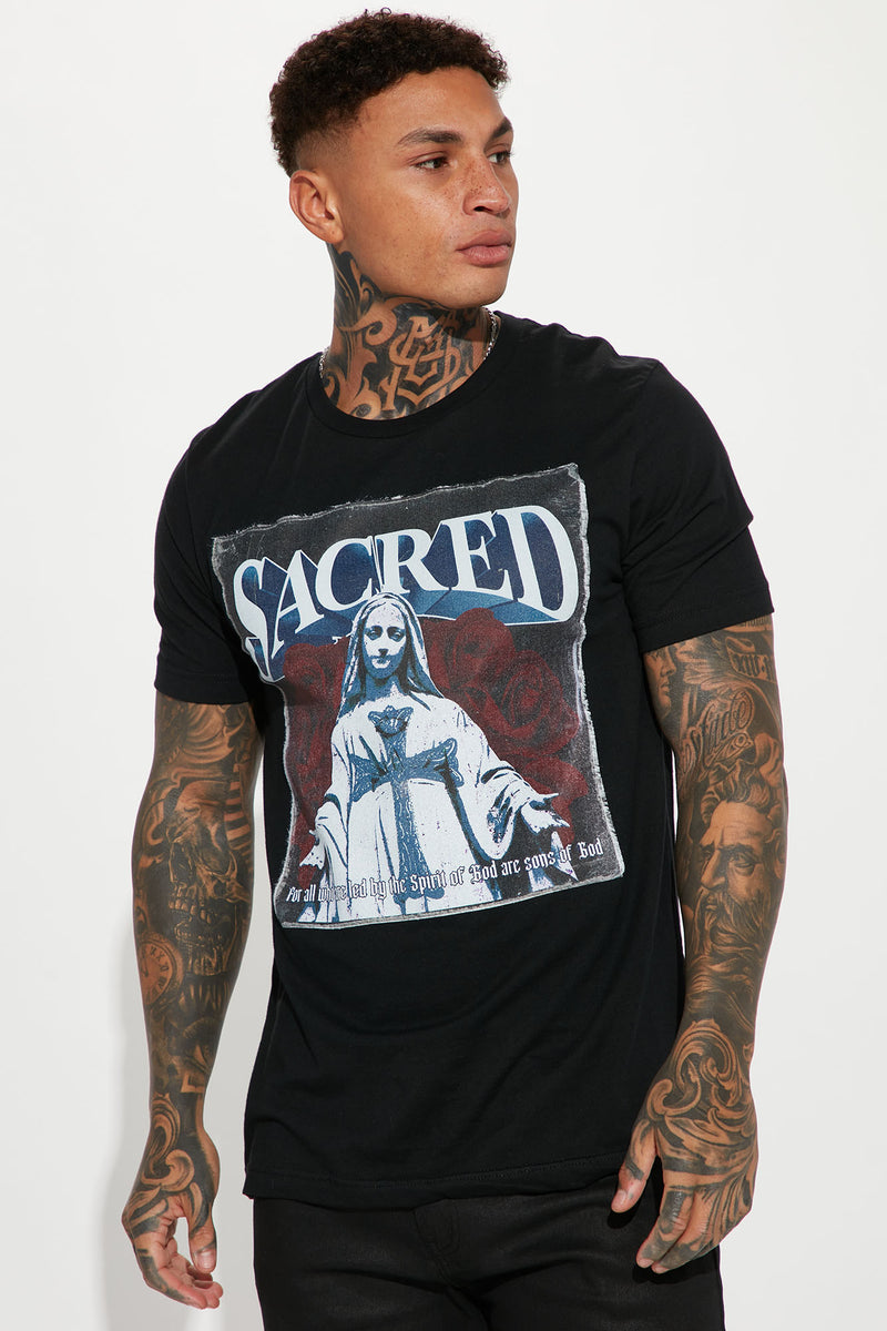 Open Arms Short Sleeve Tee - Black | Fashion Nova, Mens Graphic Tees ...