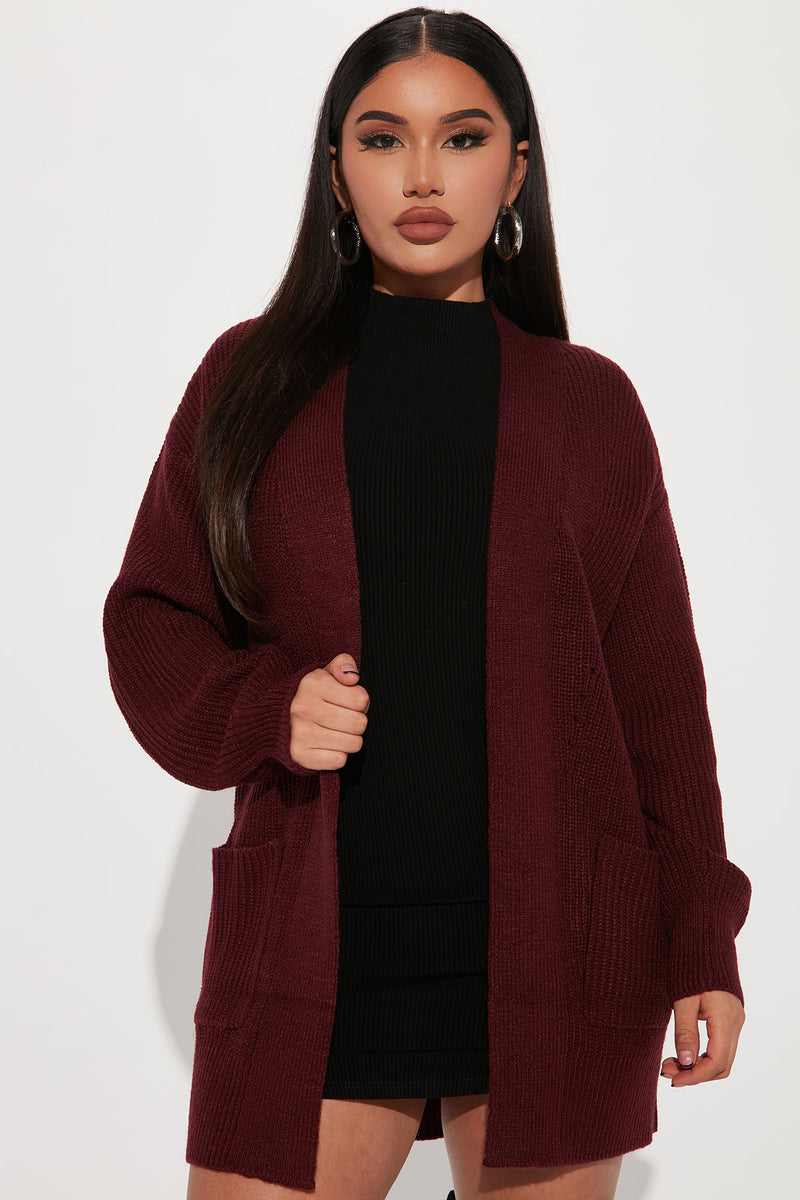 Lizzy Cardigan Sweater - Burgundy | Fashion Nova, Sweaters | Fashion Nova