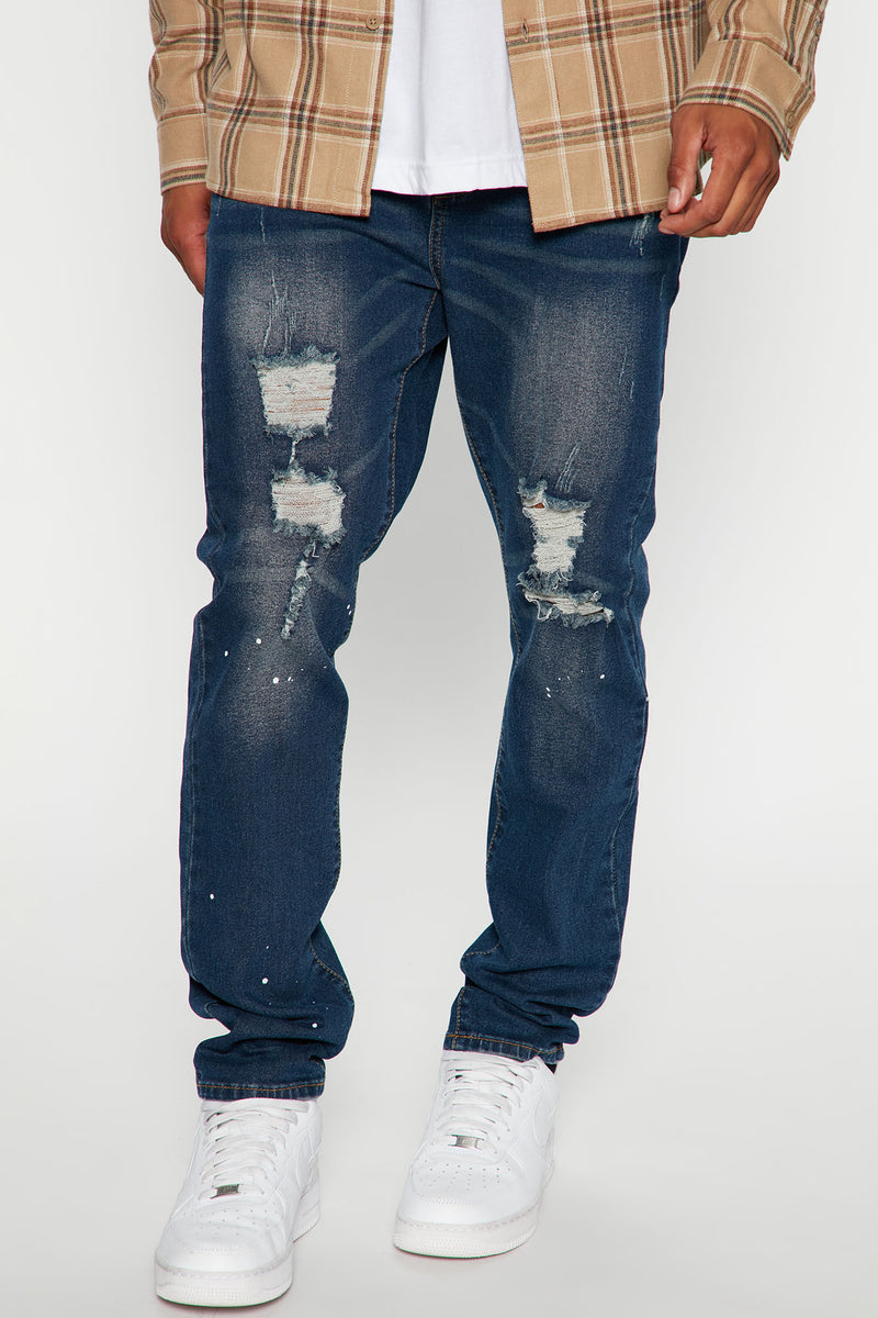 Been Like This Ripped Stacked Slim Jeans - Dark Wash | Fashion Nova ...