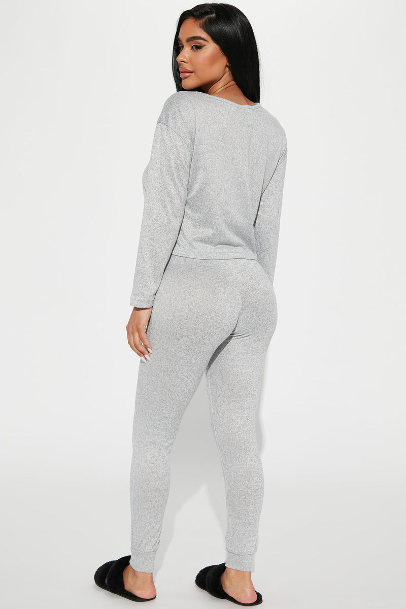 Grumpy But Gorgeous PJ Jogger Set - Heather Grey | Fashion Nova, Lingerie & Sleepwear | Fashion Nova