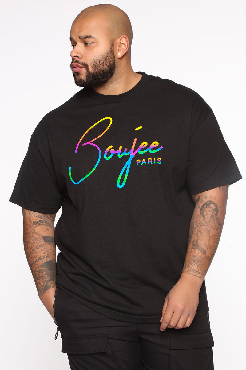 Boujee In Paris Short Sleeve Tee - Black/combo | Fashion Nova, Mens ...