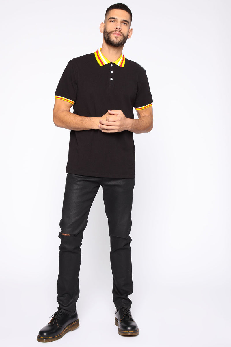 Ricky Short Sleeve Polo - Black/combo | Fashion Nova, Mens Tees & Tanks ...
