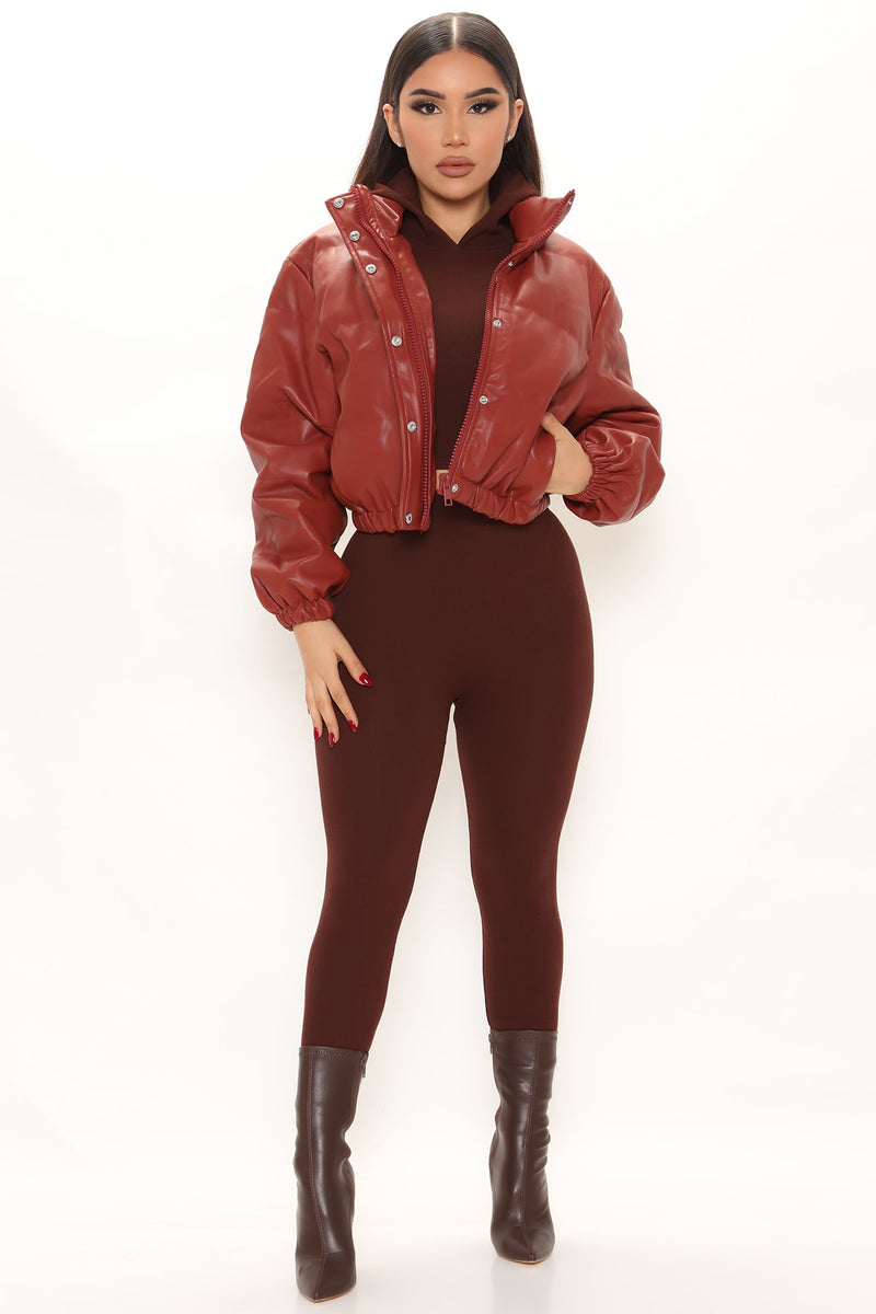 There's No Rush Puffer Jacket - Brick Red | Fashion Nova, Jackets ...