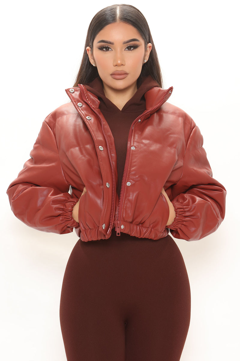There's No Rush Puffer Jacket - Brick Red | Fashion Nova, Jackets ...