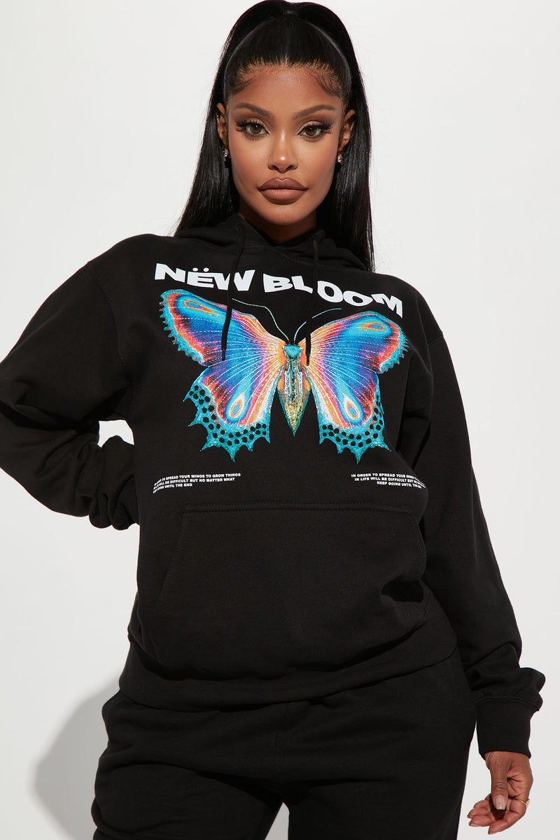 New Bloom Butterfly Hoodie - Black | Fashion Nova, Screens Tops and ...