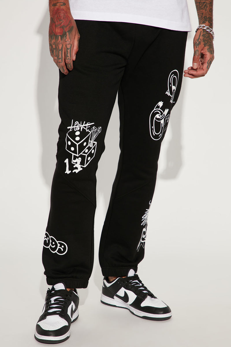 Fearless Doodle Sweatpant - Black | Fashion Nova, Mens Fleece Bottoms ...