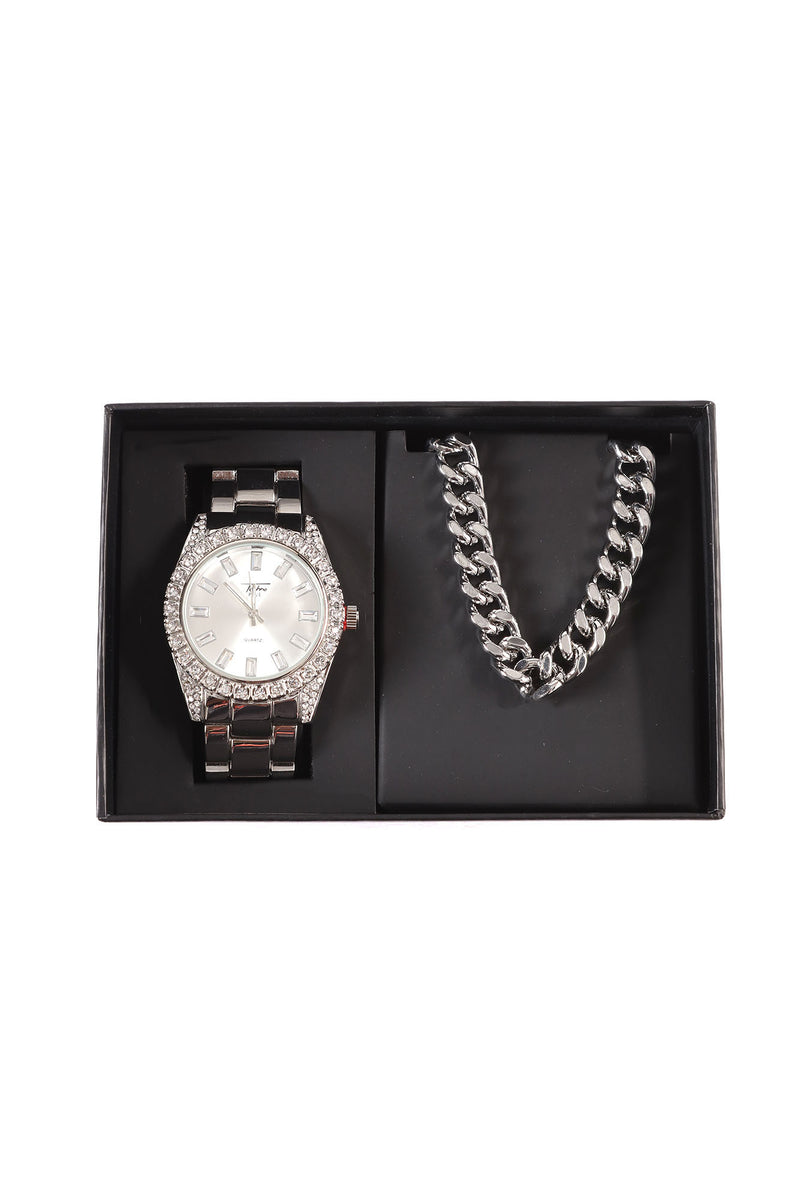 You're Classic Chain And Watch Boxed Set - Silver | Fashion Nova, Mens ...