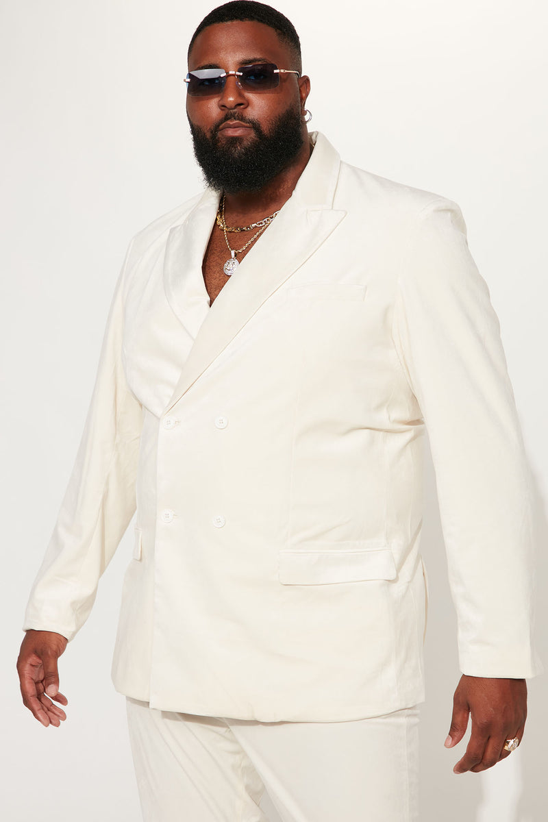 Alessandro Double Breasted Velvet Suit Jacket - Cream | Fashion Nova ...