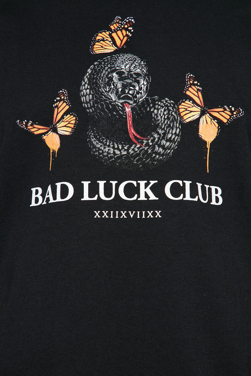 Bad Luck Club Short Sleeve Tee - Black | Fashion Nova, Mens Graphic ...