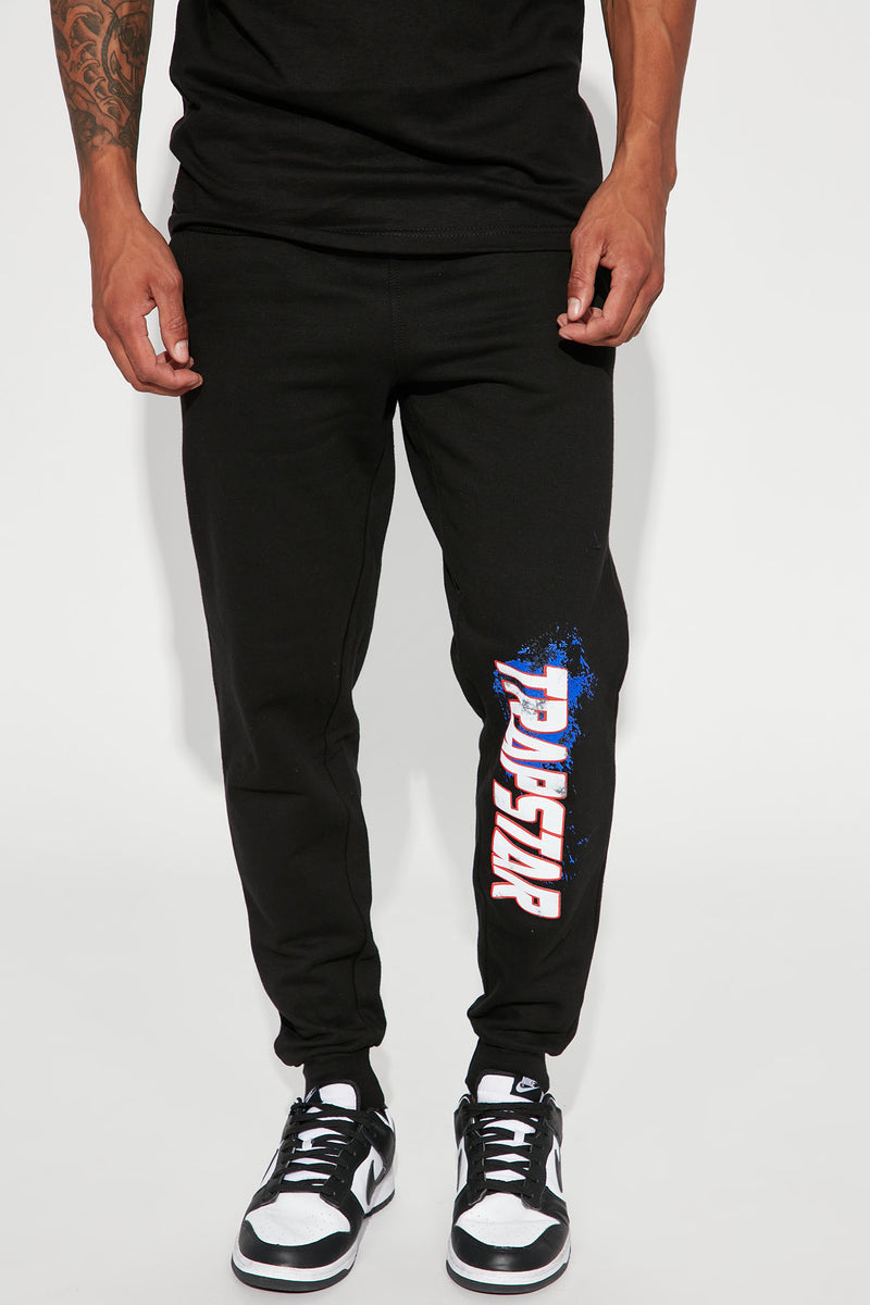 Trapstar Jogger - Black | Fashion Nova, Mens Fleece Bottoms | Fashion Nova
