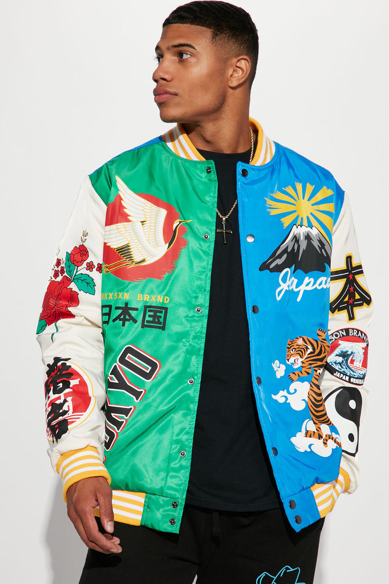 Tokyo Crane Bomber Jacket - Blue/combo | Fashion Nova, Mens Jackets ...