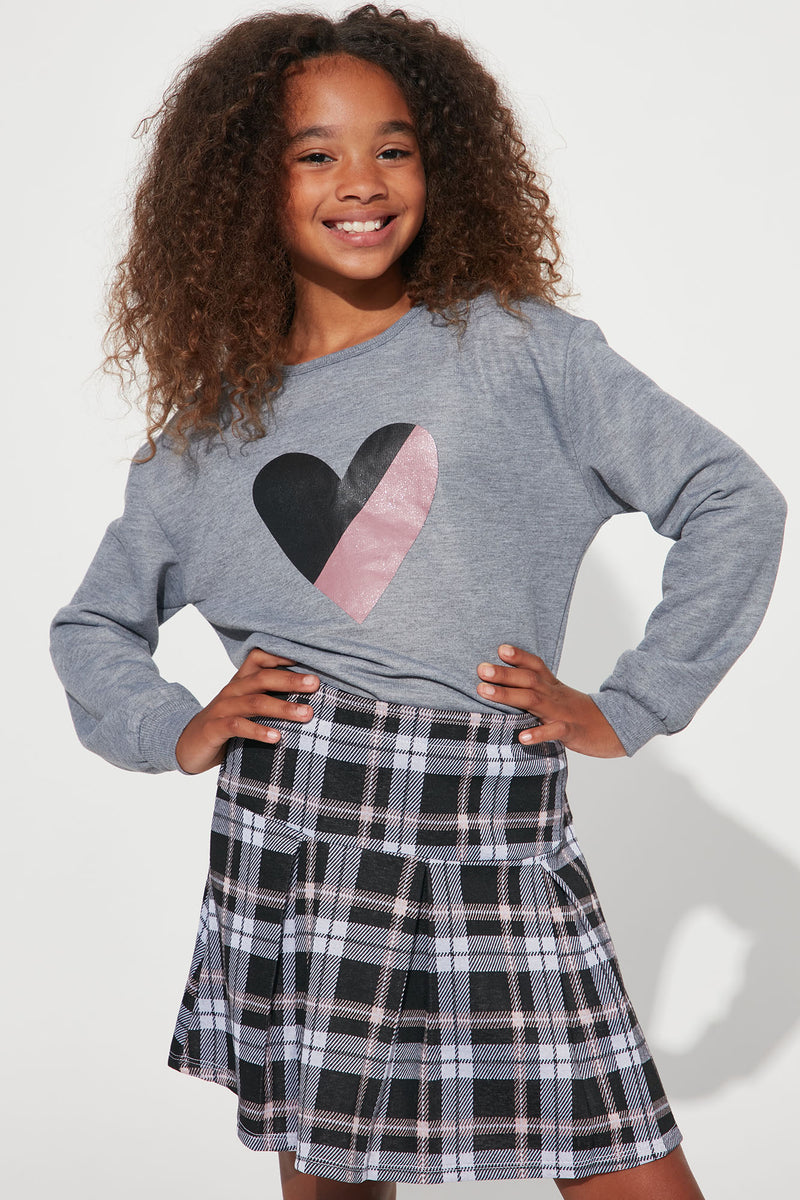 Mini Jaded Heart Skirt Set - Grey/combo | Fashion Nova, Kids Sets ...