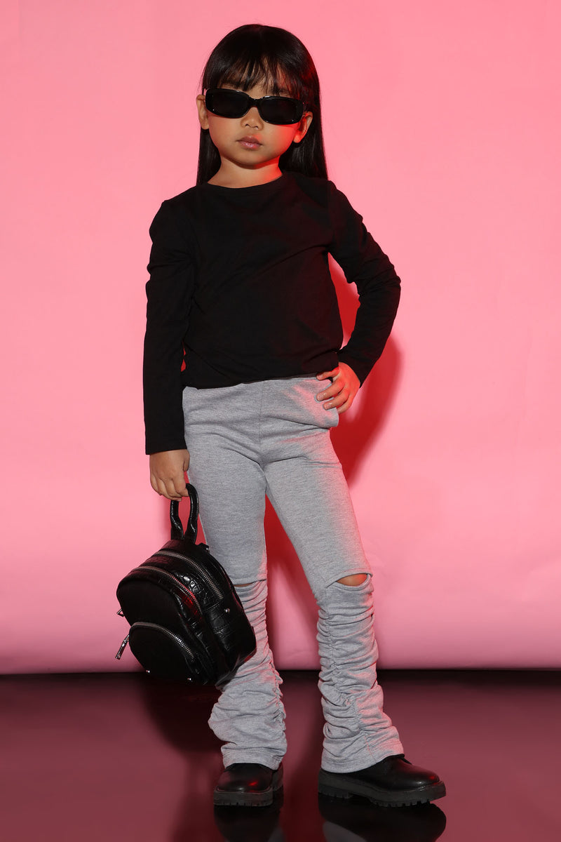 Mini Poster Girl Stacked Pant - Heather Grey | Fashion Nova, Kids Pants ...