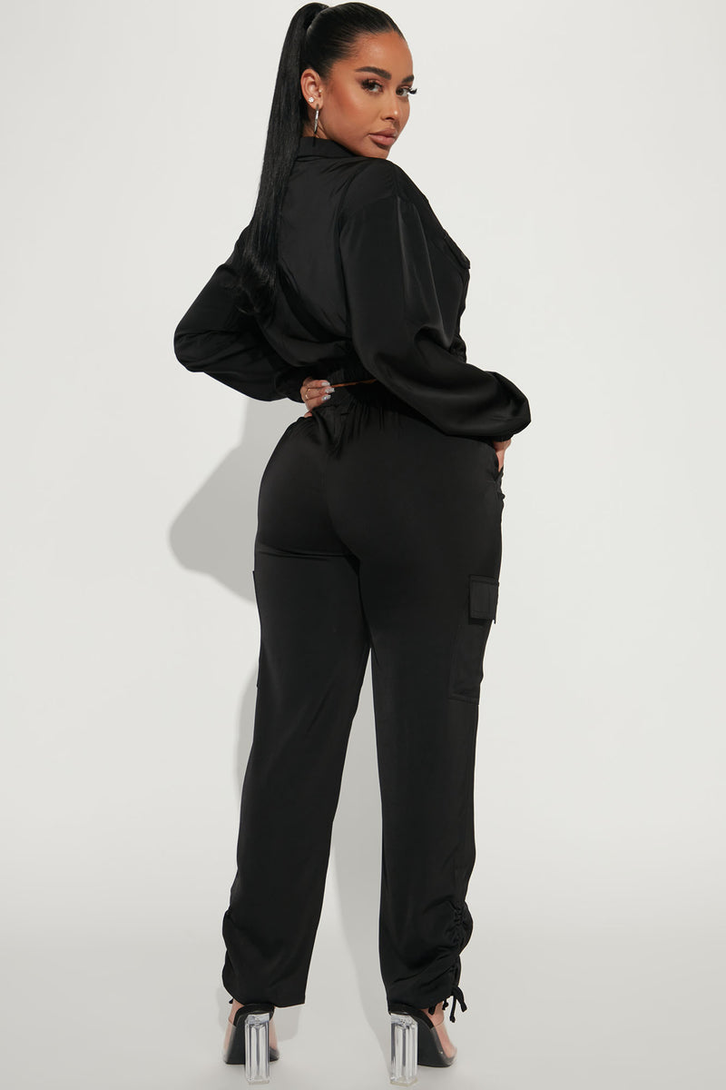 Sydney Satin Pant Set - Black | Fashion Nova, Matching Sets | Fashion Nova
