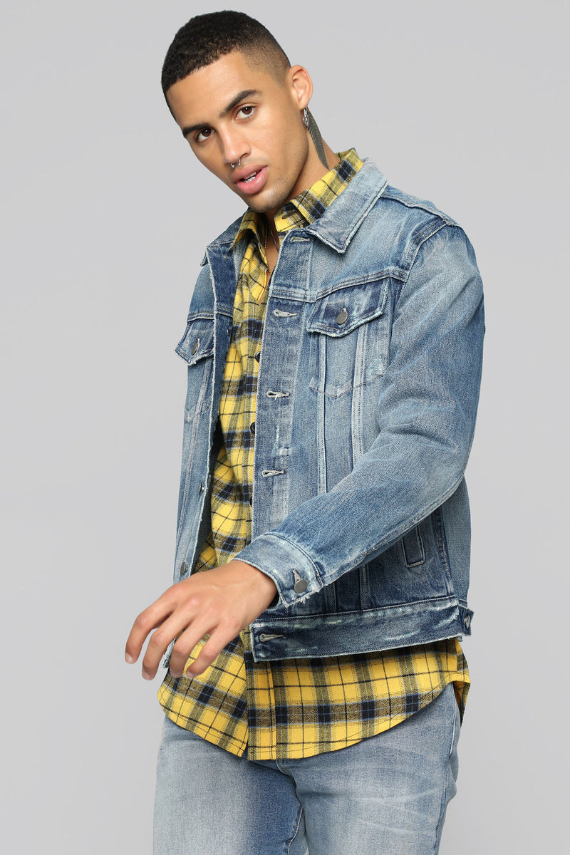 Split Denim Jacket - Medium Wash | Fashion Nova, Mens Jackets | Fashion ...