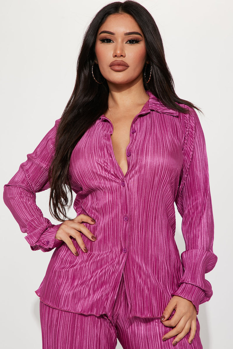 Pick Me Plisse Pant Set - Fuchsia | Fashion Nova, Matching Sets ...