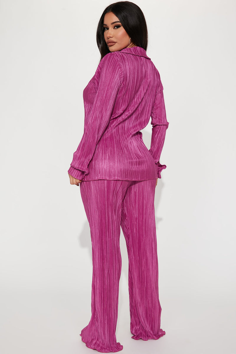 Pick Me Plisse Pant Set - Fuchsia | Fashion Nova, Matching Sets ...