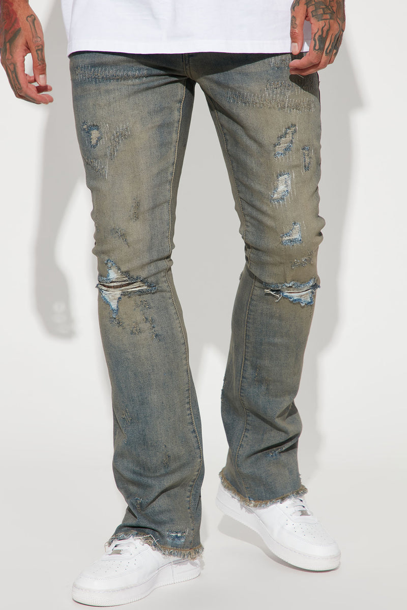 Fleeky Stacked Skinny Flare Jean - Dark Wash | Fashion Nova, Mens Jeans ...