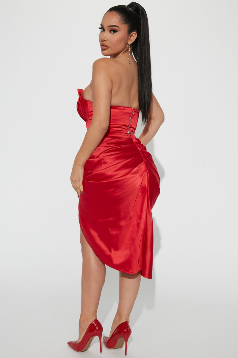 Stassie Satin Skirt Set - Red | Fashion Nova, Matching Sets | Fashion Nova