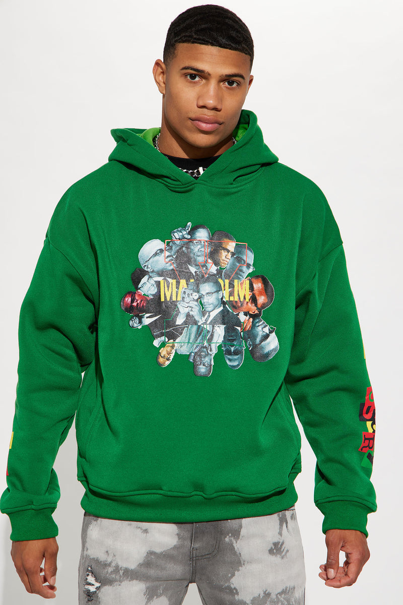 Malcolm X Collage Hoodie - Green | Fashion Nova, Mens Graphic Tees ...