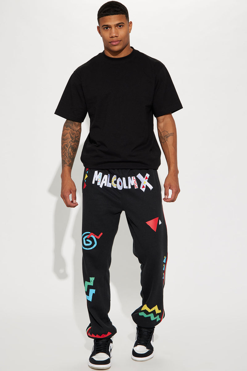 Malcom X Doodle Jogger - Black | Fashion Nova, Mens Fleece Bottoms ...