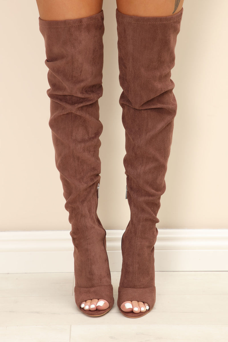 Just A Lifestyle Over The Knee Boots - Brown | Fashion Nova, Shoes ...