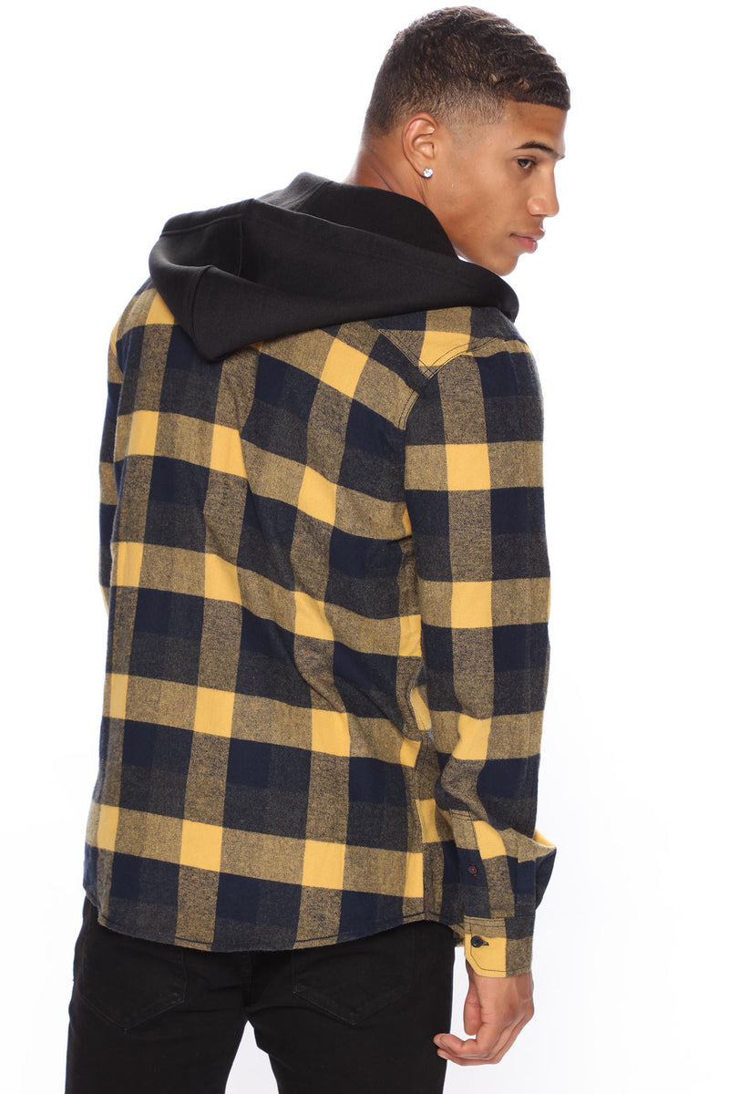 Look Up Plaid Flannel Shacket - Gold/Black | Fashion Nova, Mens Shirts ...
