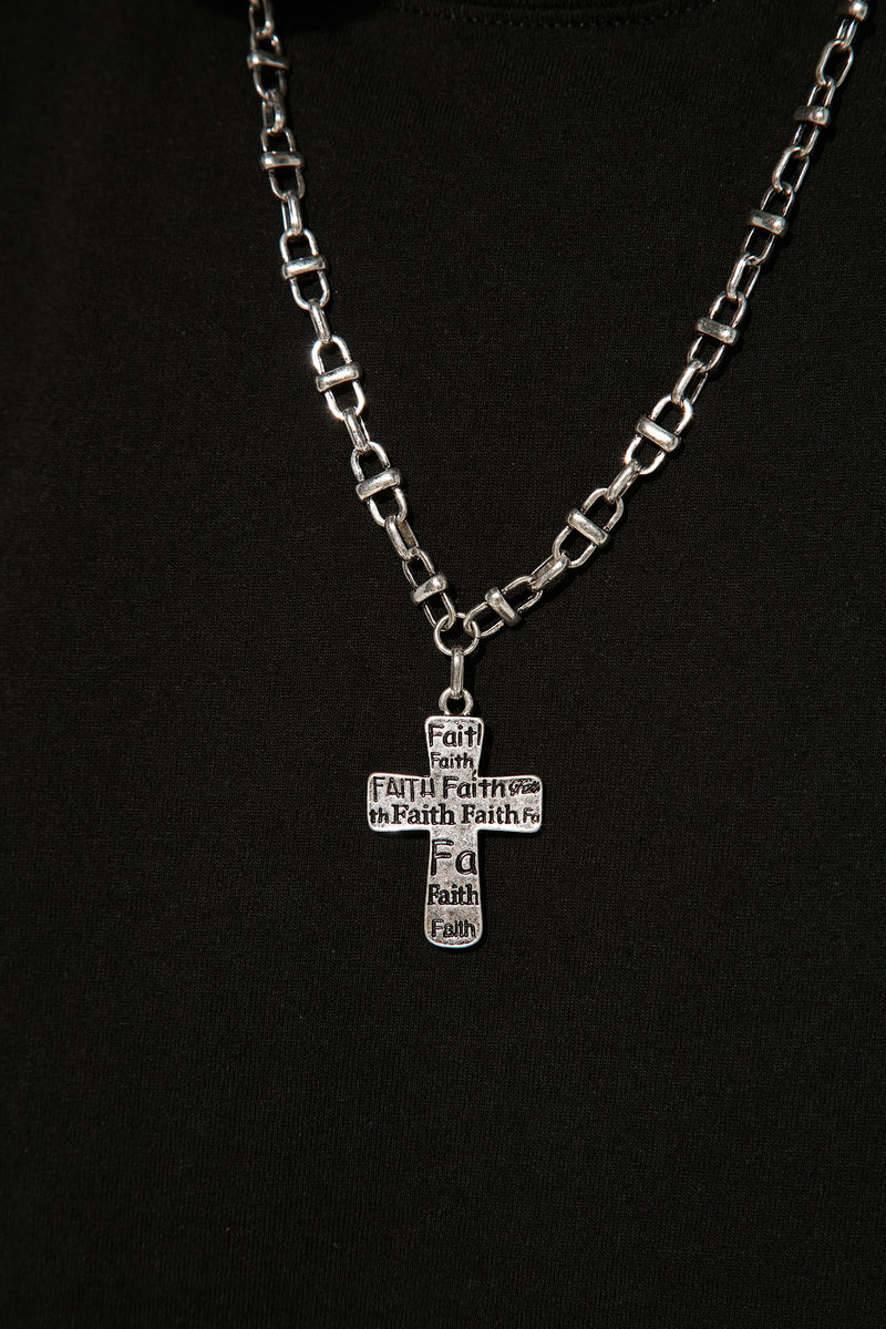 Stay Holy Cross Pendant Chain Necklace - Silver | Fashion Nova, Mens ...
