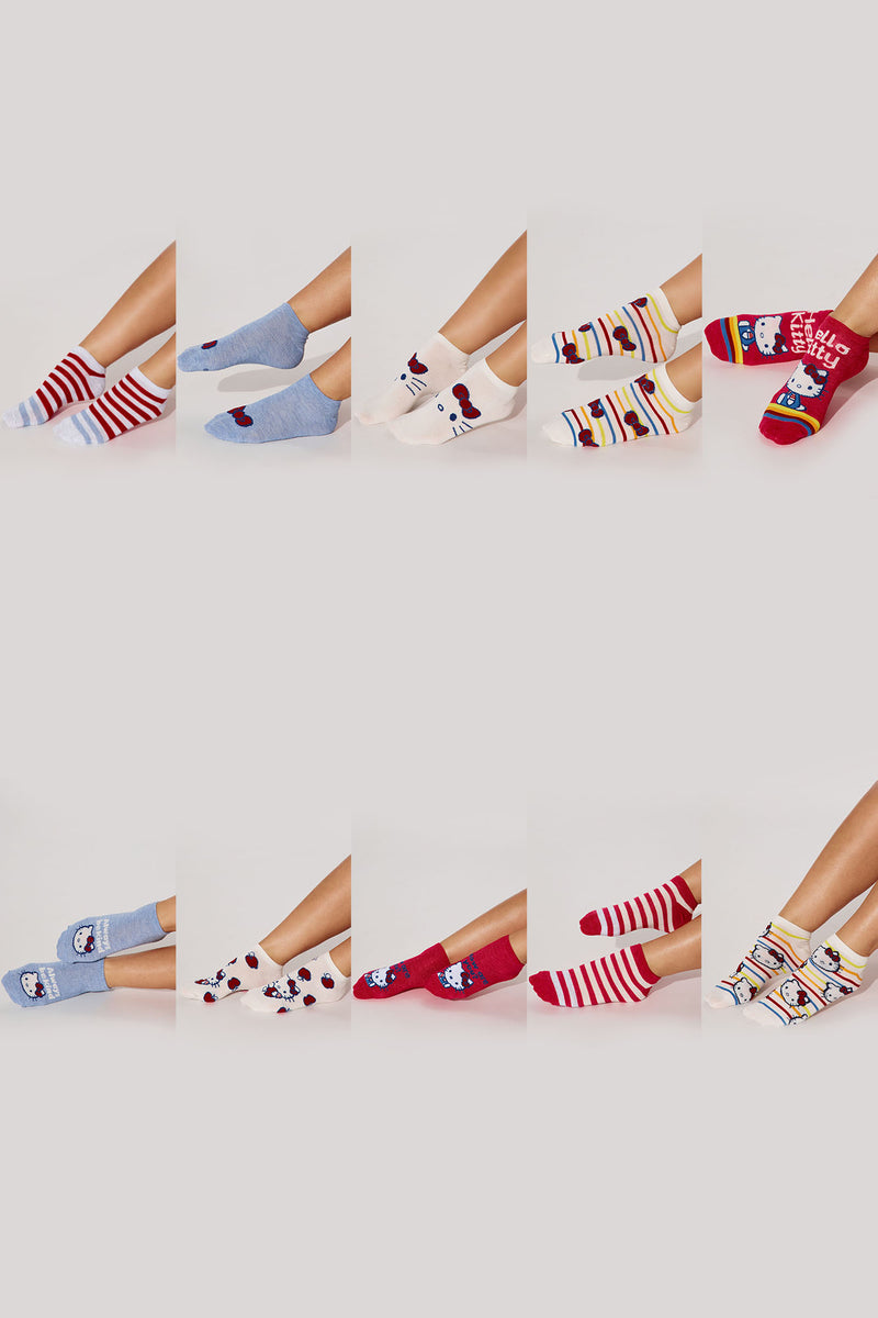 Hello Kitty 10 Pack Socks - Red/combo | Fashion Nova, Accessories ...