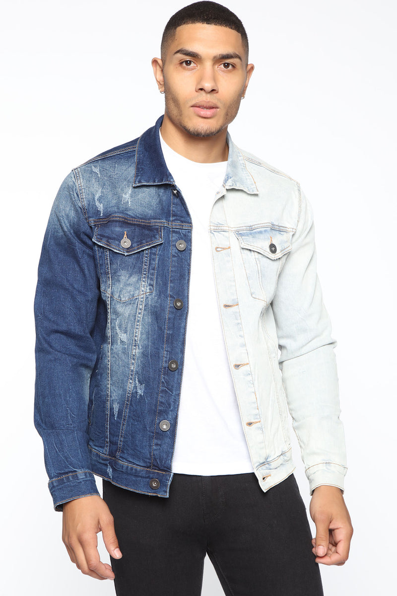 Contrast Denim Jacket - Blue | Fashion Nova, Mens Jackets | Fashion Nova