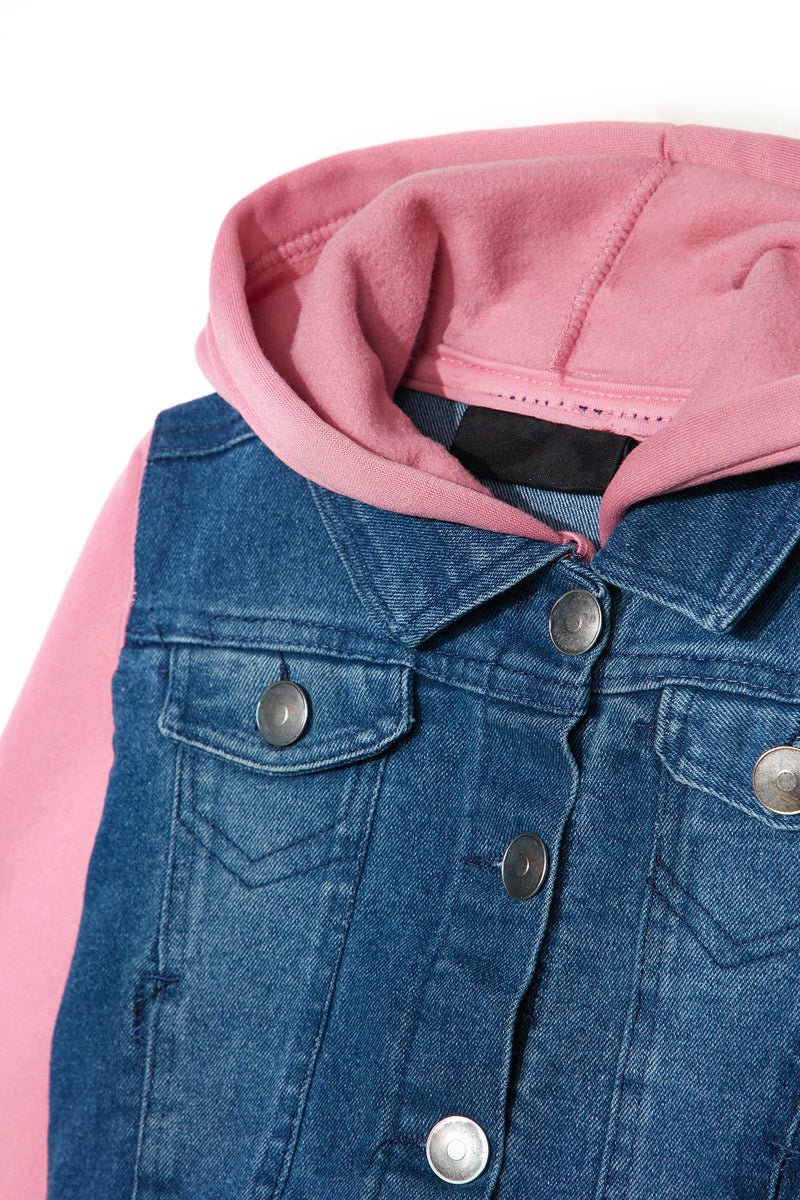 Mini Let's Adventure Hooded Denim Jacket - Medium Wash | Fashion Nova ...