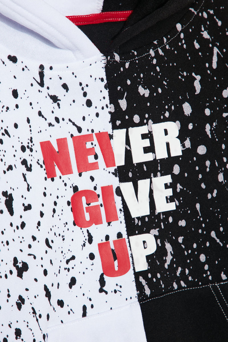 Mini Big Kid Never Give Up Fleece Pullover Hoodie - White/combo | Fashion Nova, Kids Tops & T ...