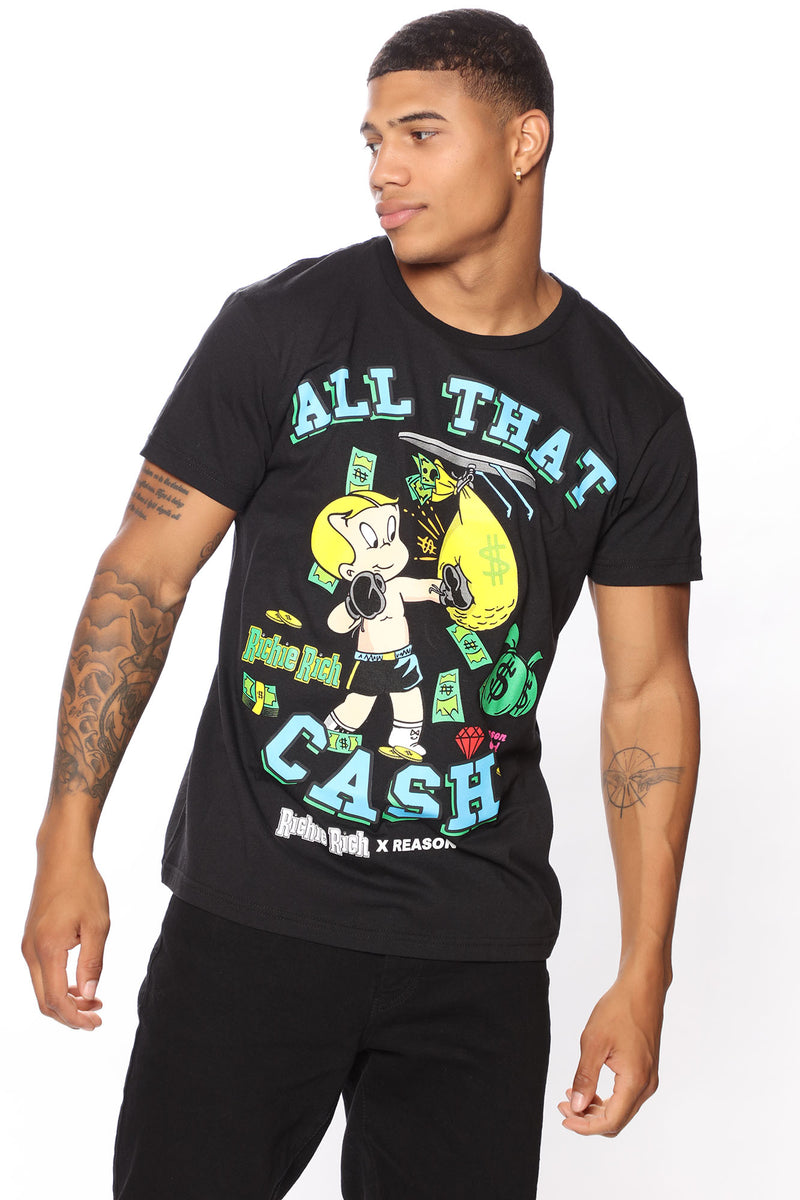 Richie Rich Hittin Short Sleeve Tee - Black | Fashion Nova, Mens ...