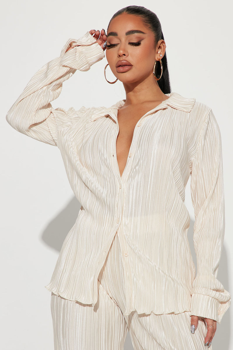 Pick Me Plisse Pant Set - Cream | Fashion Nova, Matching Sets | Fashion ...
